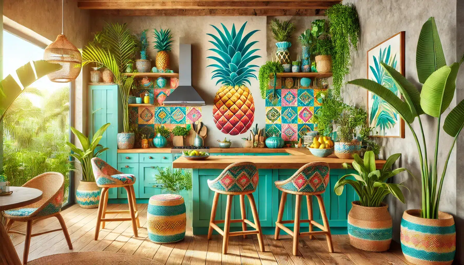 Bright Eclectic and Whimsical Pineapple Wall Decor - Home Wall Art Decor