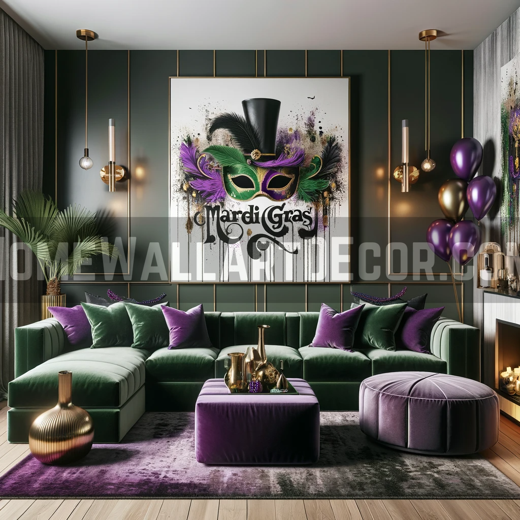 Dramatic Vivid and Fun Mardi Gras Wall Decorations - Home Wall Art Decor