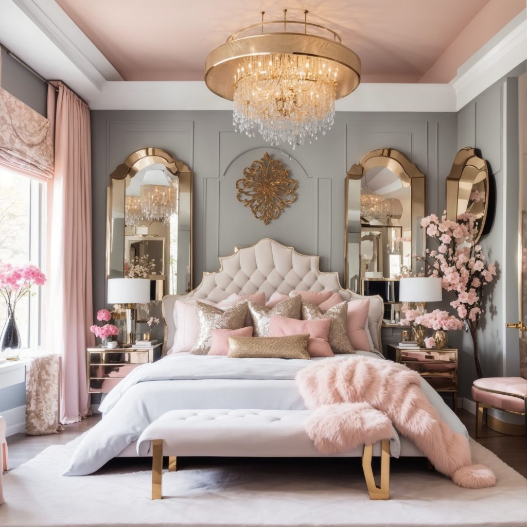 7 Dreamy Contemporary Glam Interior Decorating Ideas - Home Wall Art Decor
