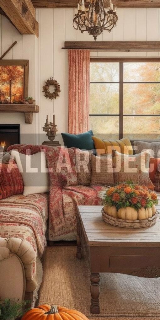 14 Charming Living Rooms that Exude Warmth: Fall Farmhouse Decorating ...