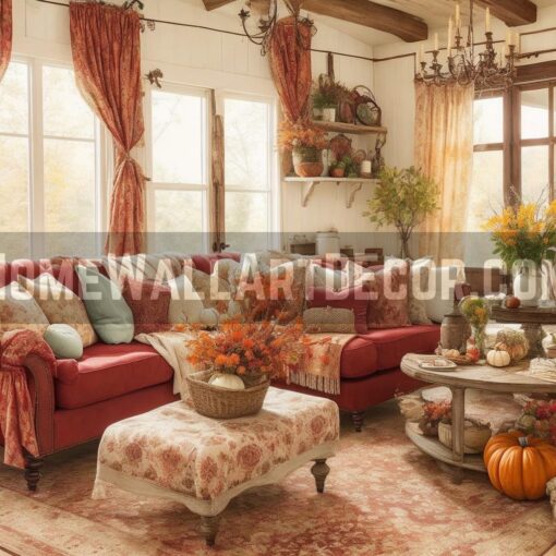 14 Charming Living Rooms that Exude Warmth: Fall Farmhouse Decorating ...