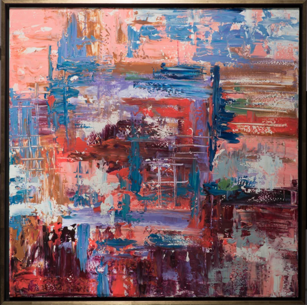 Fandango Framed On Canvas by H. Scott Painting: Colorful Abstract Wall ...