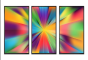 Bright And Colorful Radial Rays Framed On Canvas 3 Pieces Print – Home ...