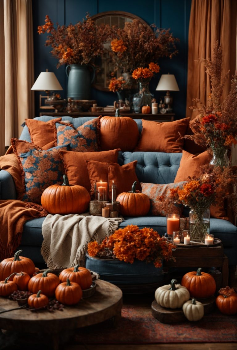 14 Charming Living Rooms that Exude Warmth: Fall Farmhouse Decorating ...