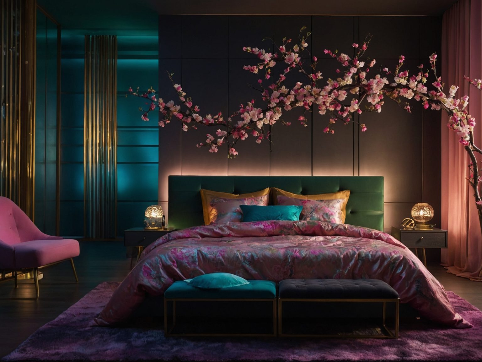 6 Dreamy Cherry Blossom Floral Interior Design Ideas that Inspire Relaxation - Home Wall Art Decor