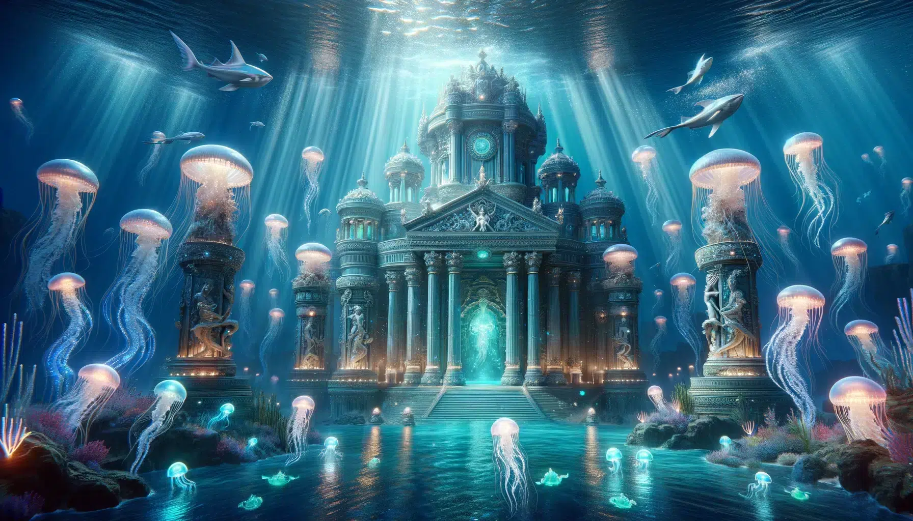 Enchanted Atlantis Mystical Temple Wall Art by Pamela Arsena - Home ...