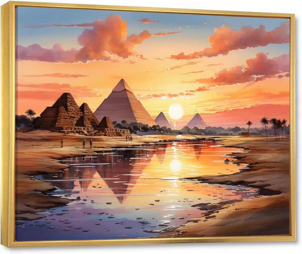 Ancient Wonders of the Egyptian Pyramids - Egyptian Pyramids Wall Art ...