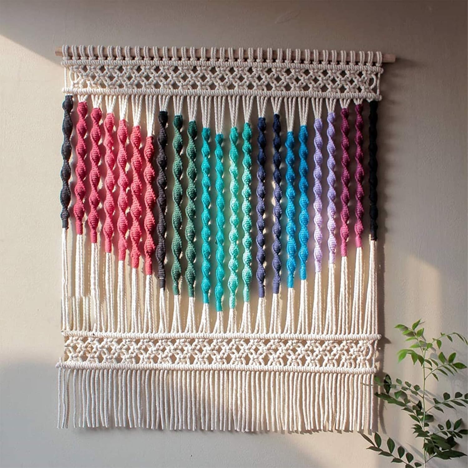 Colorful Macrame Wall Hanging Gradient Wall Tapestry - Home Wall Art Decor
