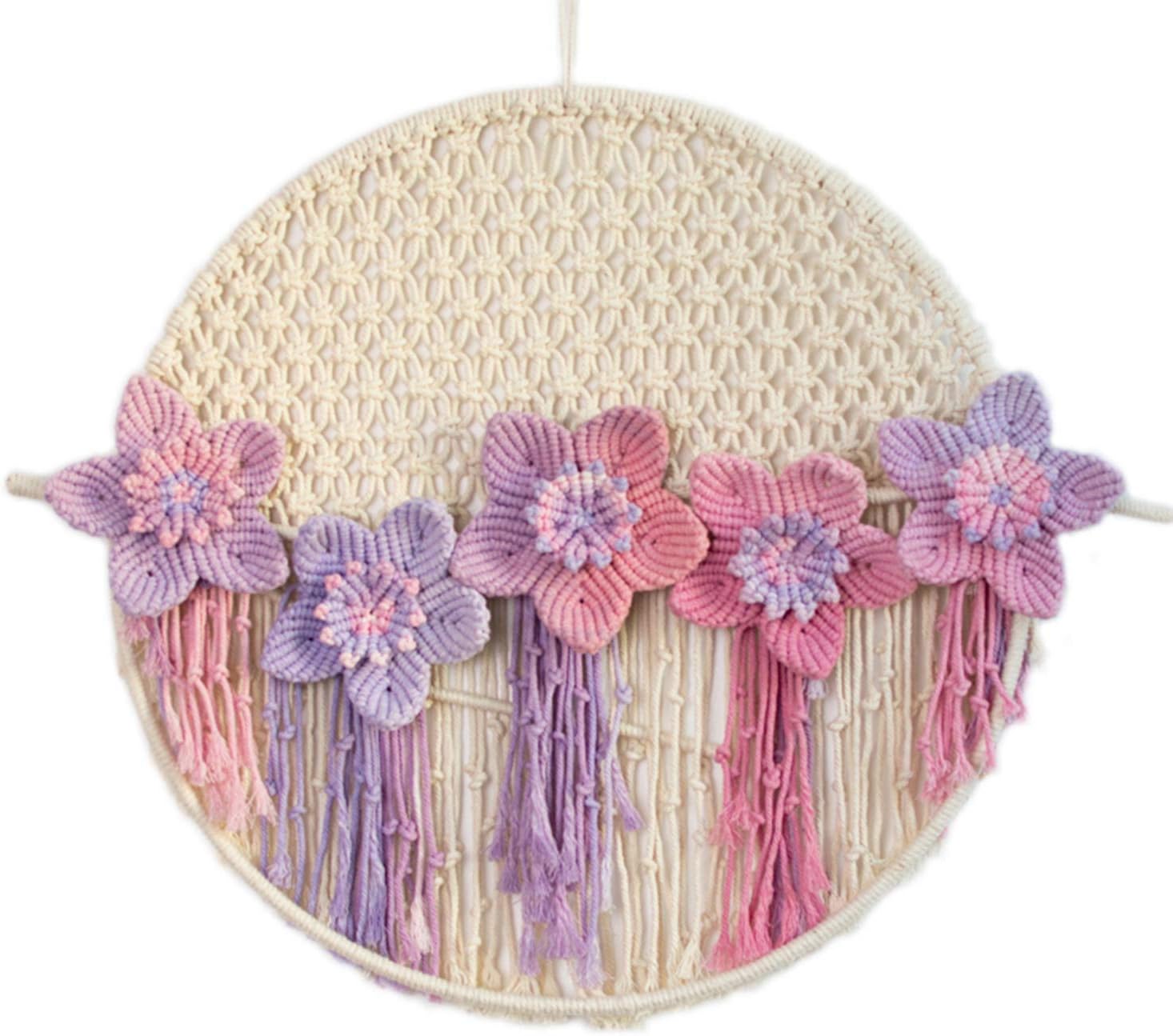 Charming Boho Chic Macrame Wall Hanging: Flower Tapestry Wall Decor ...