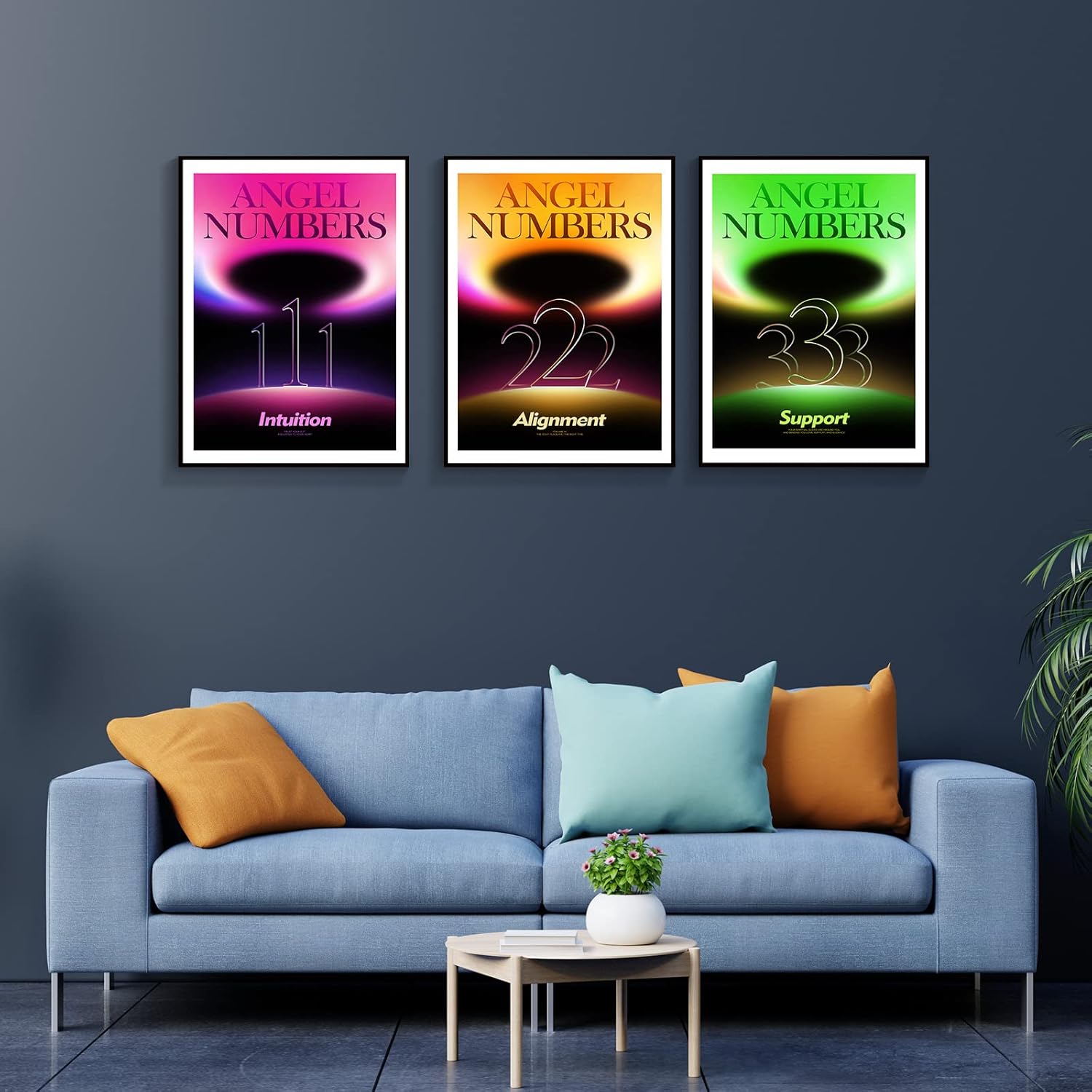 Colorful Angel Number Wall Art - Abstract Gradient Wall Decoration ...