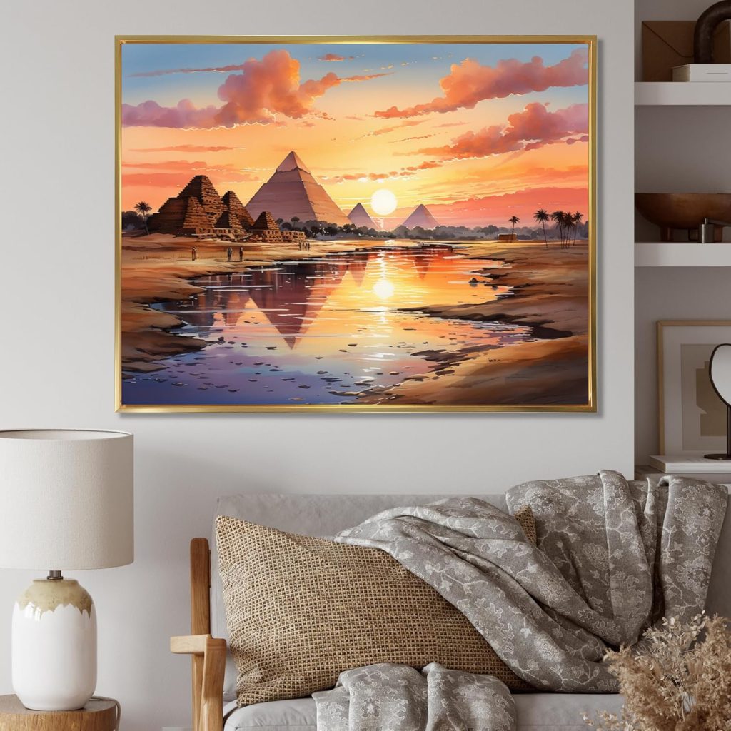 Ancient Wonders of the Egyptian Pyramids - Egyptian Pyramids Wall Art ...