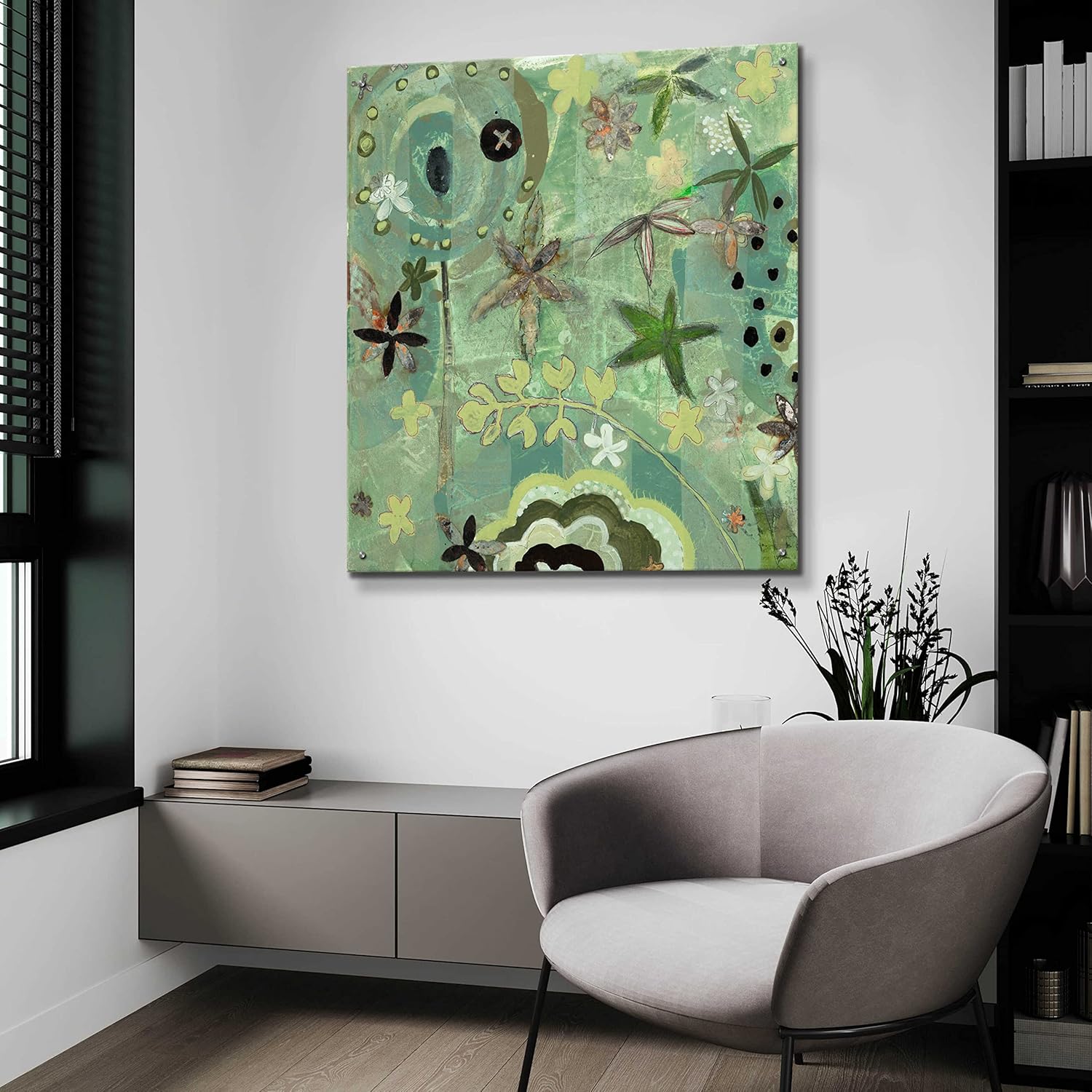 Floral Fantasies 1 by Aleah Koury: Cute Floral Glass Wall Art – Home ...