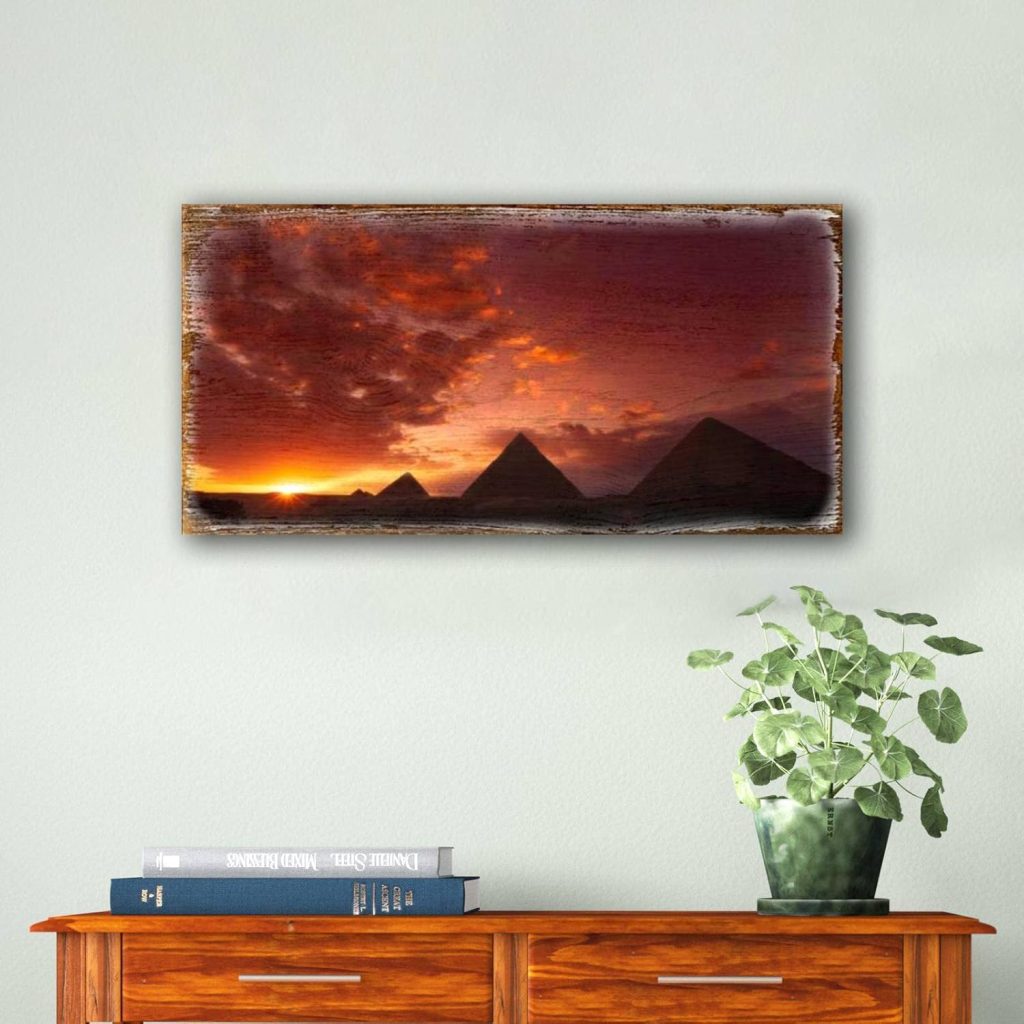 Egyptian Pyramid Wall Art: Great Pyramid of Giza Painting - Home Wall ...