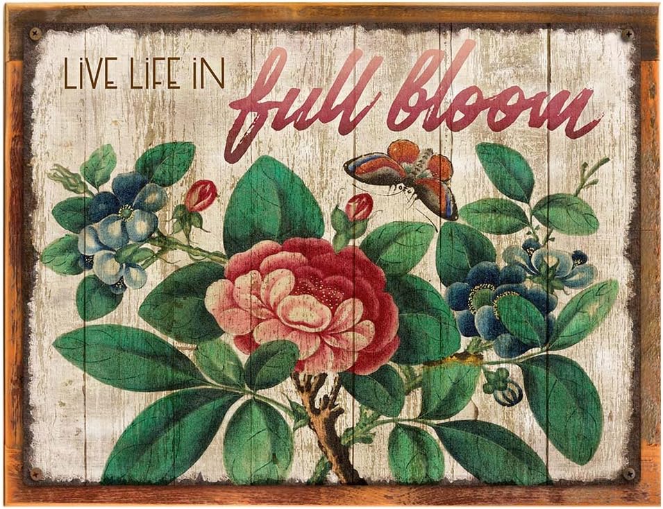 Charming Rustic Shabby Chic Floral Wall Sign - Home Wall Art Decor