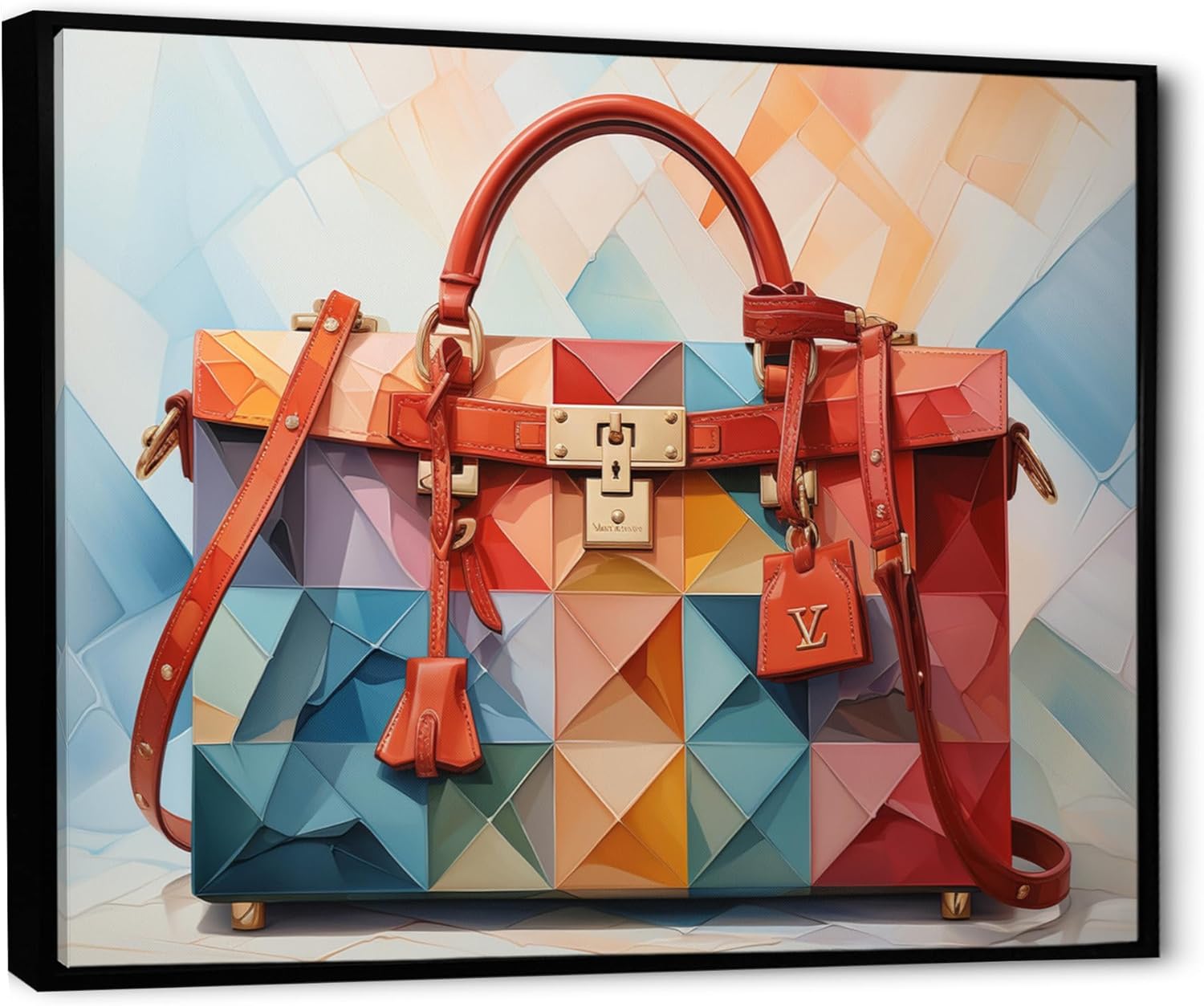 Geometric Marvel LV Designer Bag Wall Art - Home Wall Art Decor