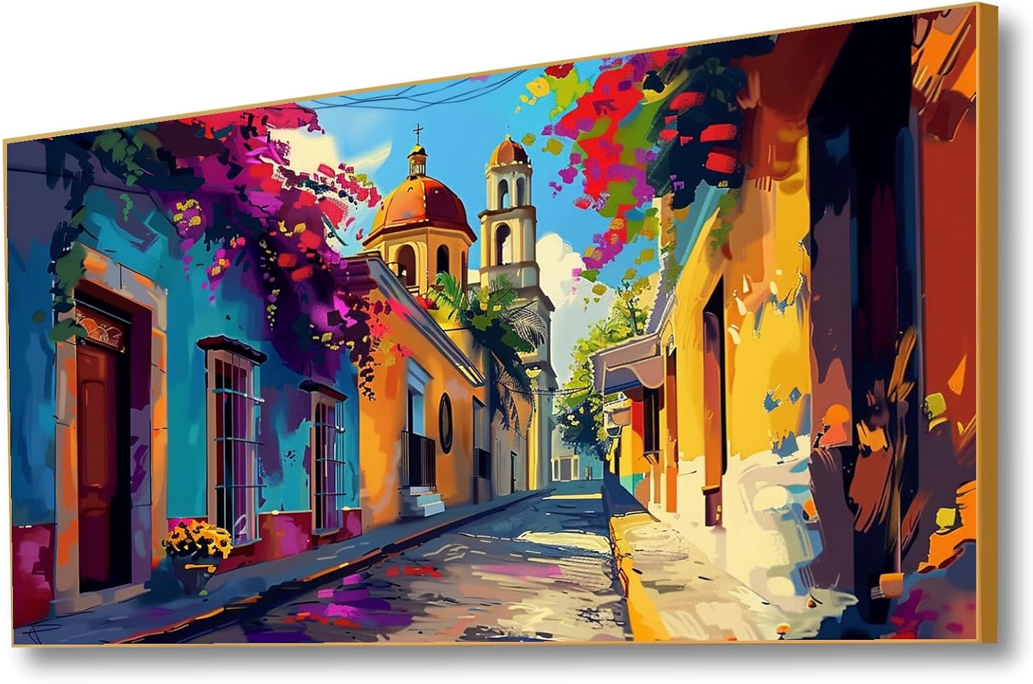 Mexican Village Painting - Colorful Mexican Wall Art - Home Wall Art Decor