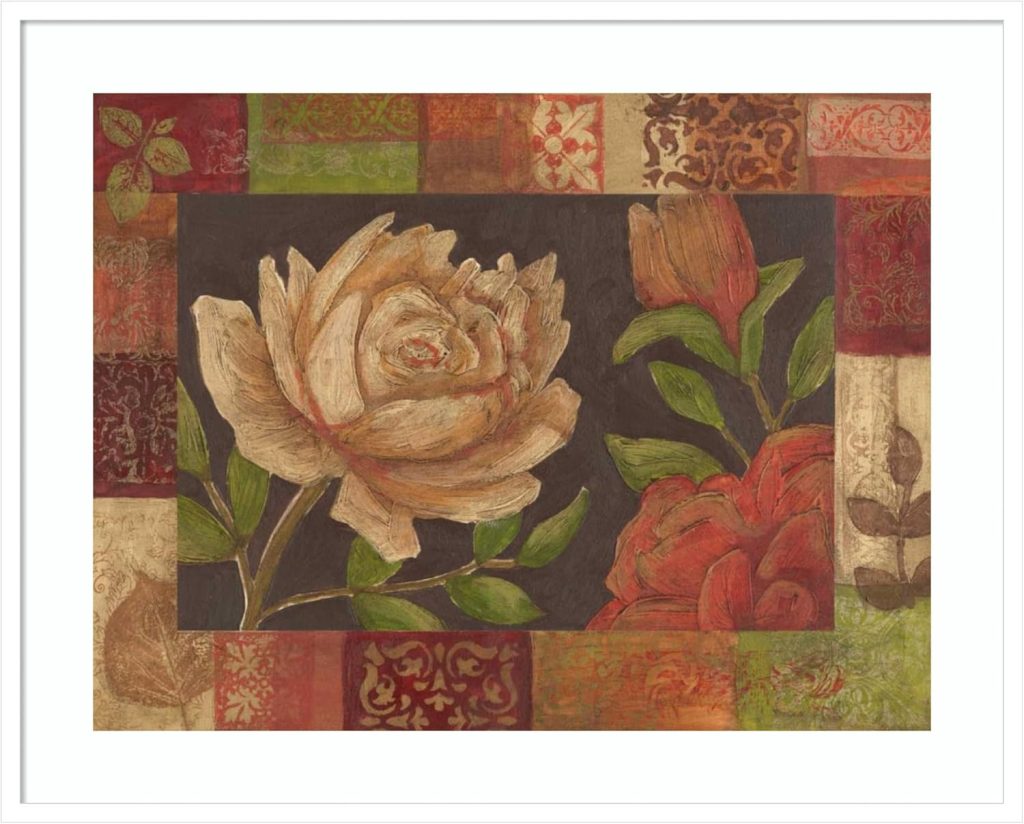 Beautiful Rose Wall Art: Charming Floral Patchwork I by Megan Meagher ...