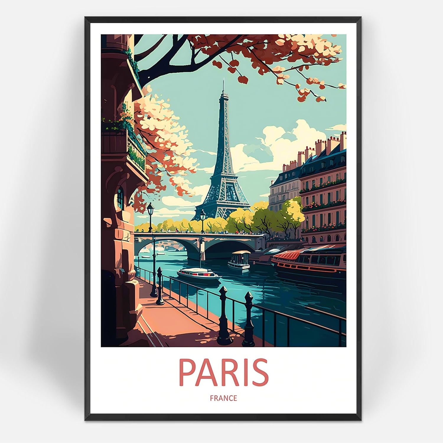 Modern Paris France Charming Eiffel Tower Wall Art – Home Wall Art Decor
