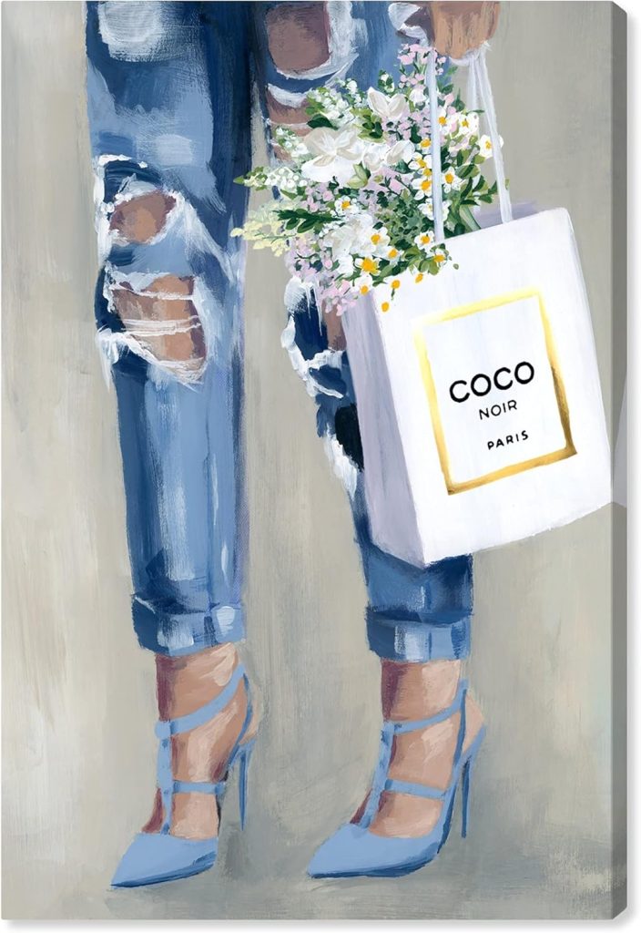 Gorgeous Denim Wall Art – Elegant Fashion Glam Decor – Home Wall Art Decor