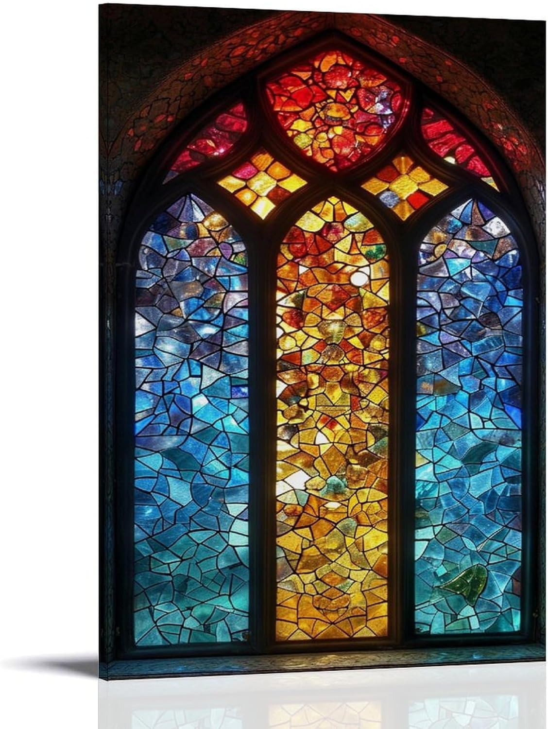Church Window Stained Glass Wall Art: Breathtaking Medieval Colorful ...