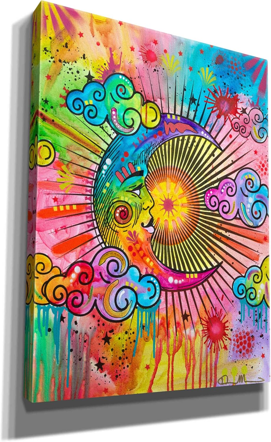 Bright Psychedelic Moon Wall Art by Dean Russo - Home Wall Art Decor