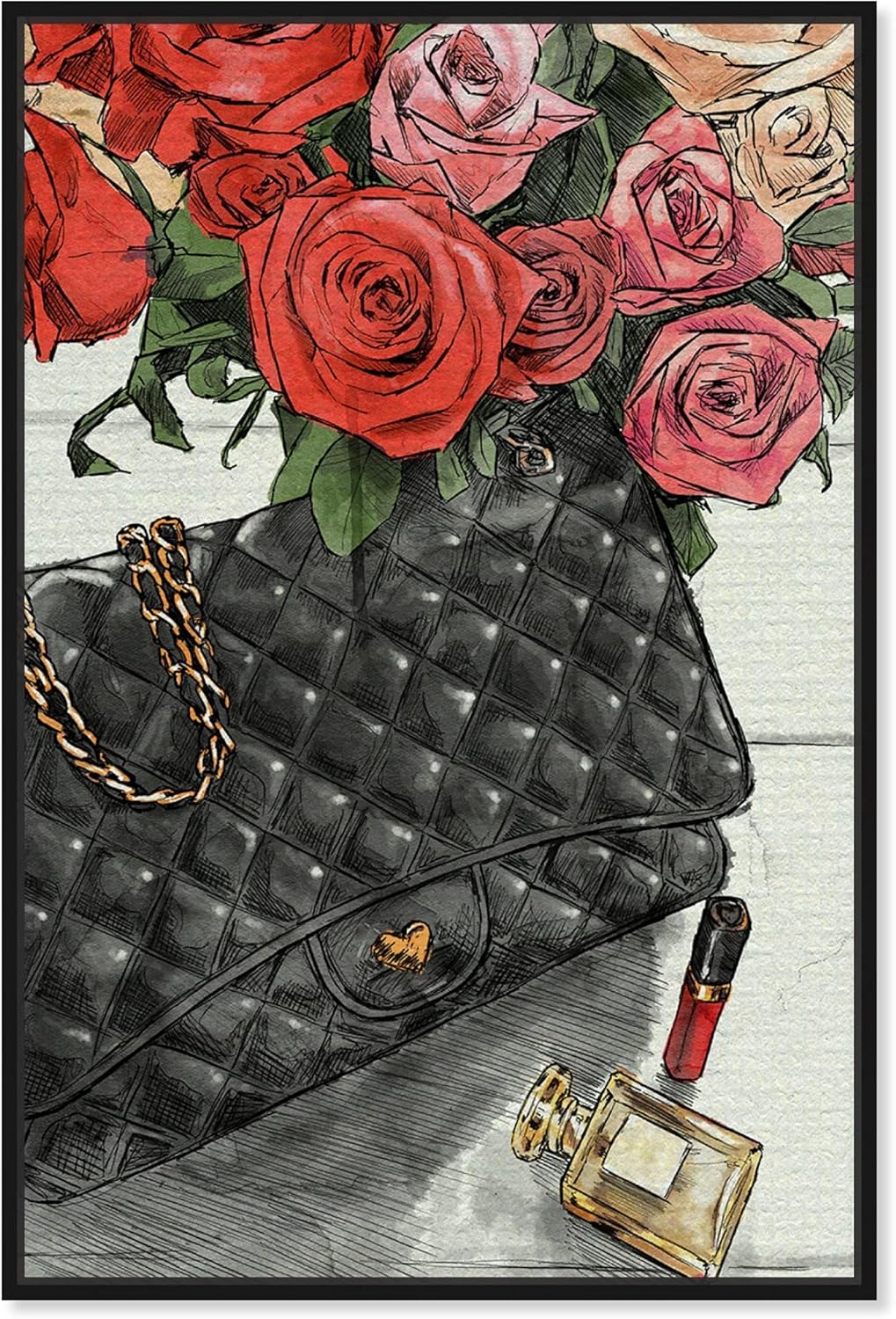 Glam Wall Art - Beautiful Designer Handbag Wall Art - Home Wall Art Decor