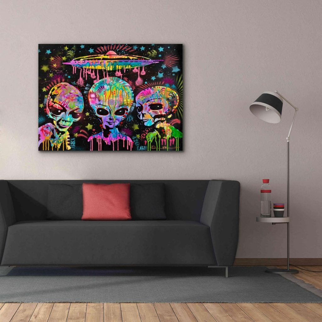 Bold Psychedelic Alien Wall Art by Dean Russo - Home Wall Art Decor