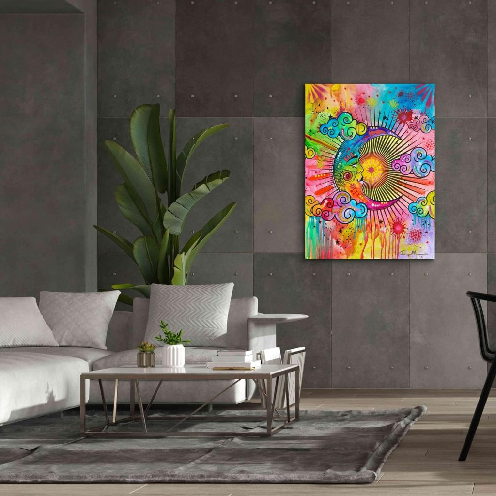 Bright Psychedelic Moon Wall Art by Dean Russo - Home Wall Art Decor