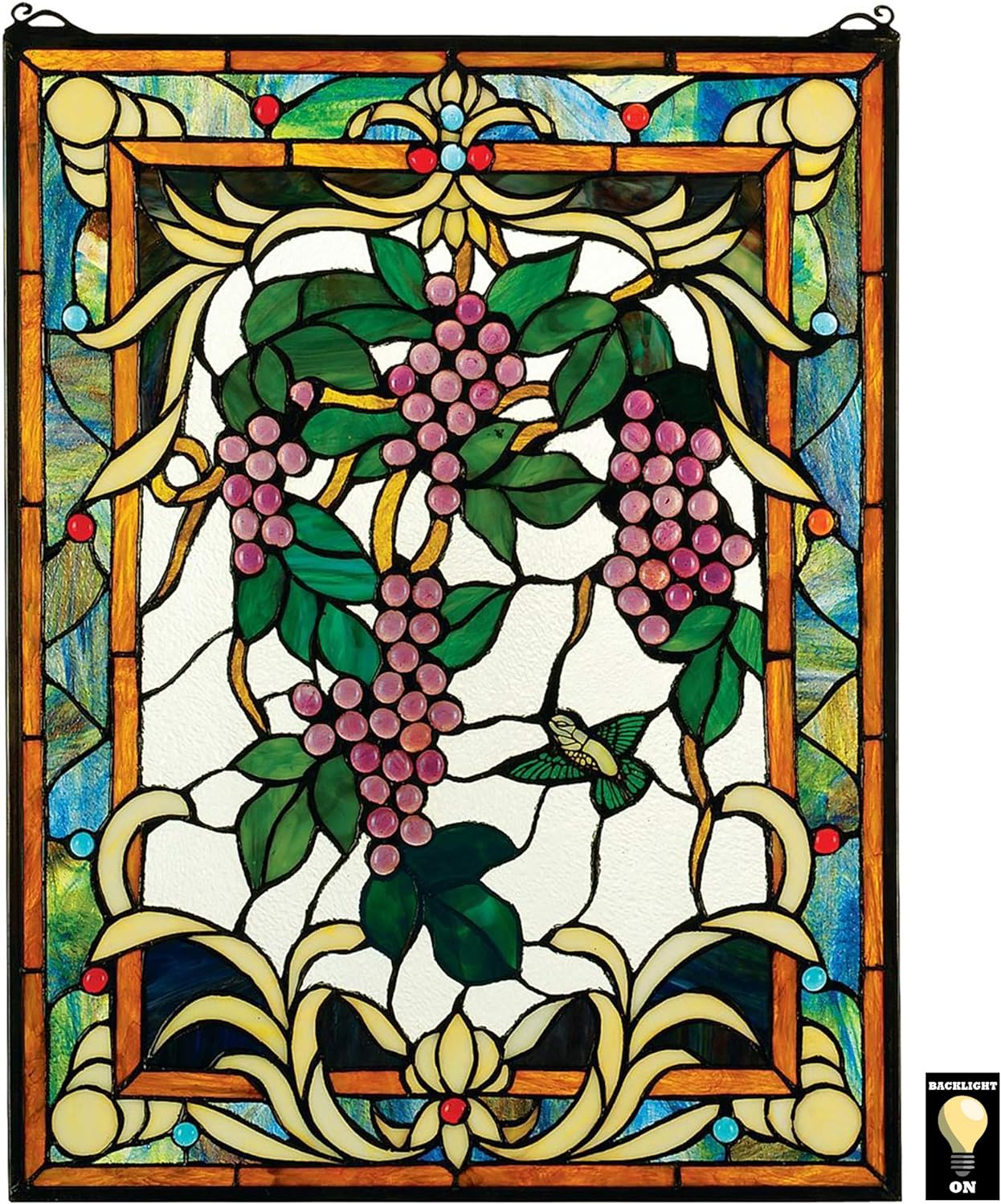 Beautiful Grape Vineyard Stained Glass Window Wall Hanging - Home Wall ...