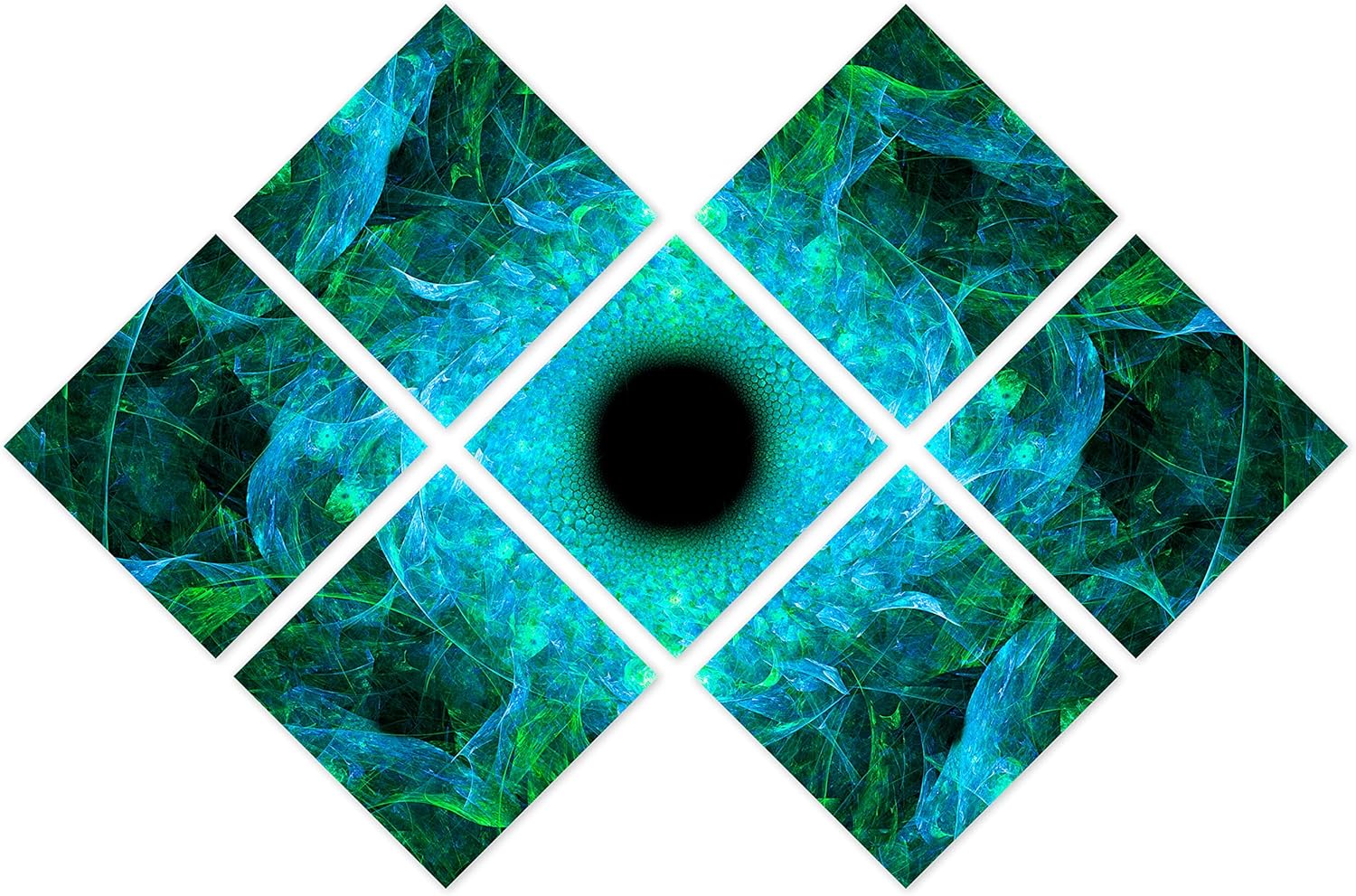 Intense Abstract Blue Energetic Vortex Wall Art - Home Wall Art Decor