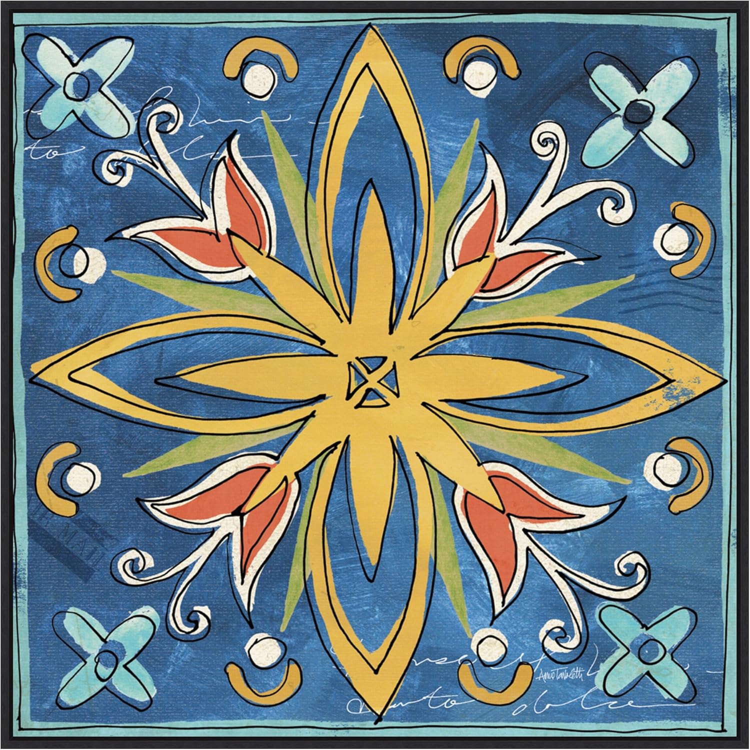 Colorful Tuscan Talavera - Sun Tile Wall Decor by Anne Tavoletti - Home ...