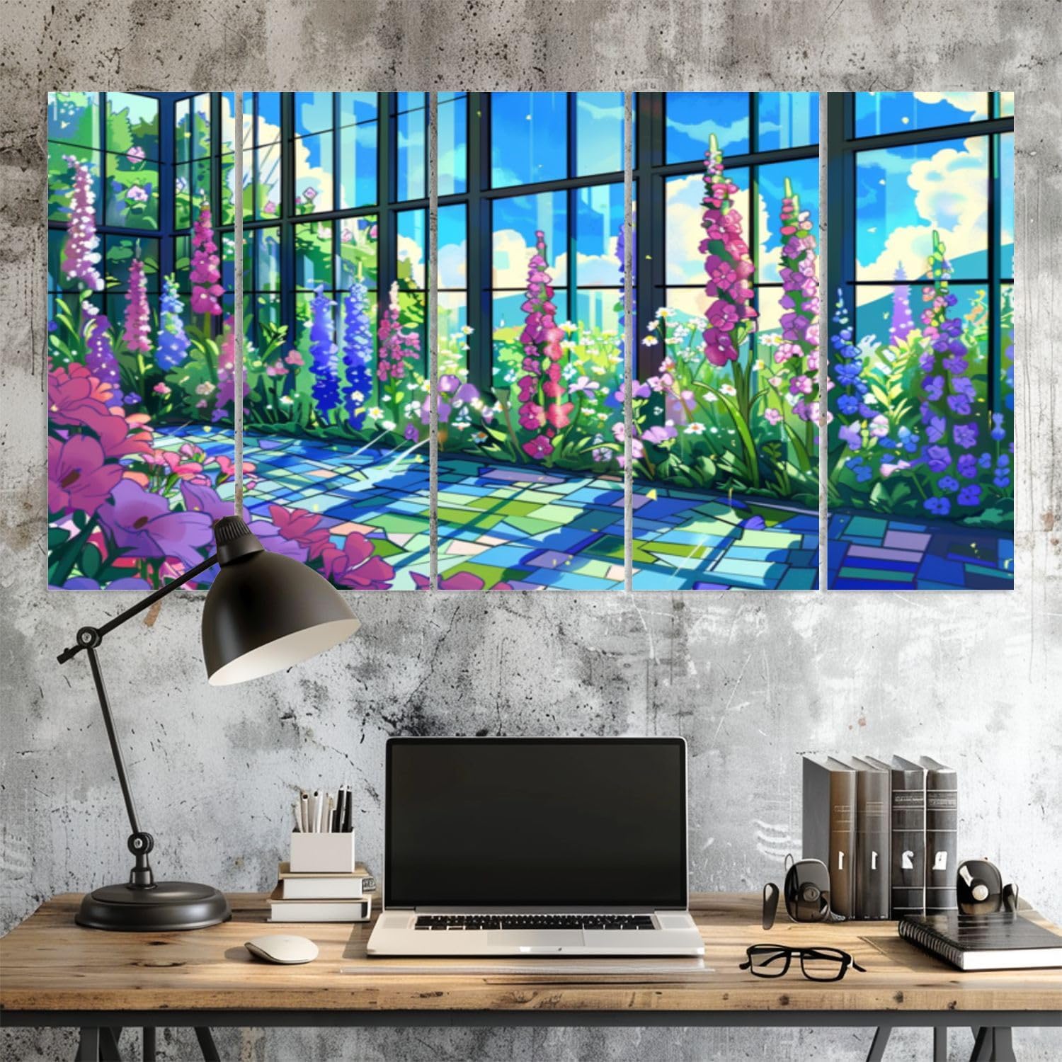 Breathtaking Serene Mosaic Garden Stained Glass Window Wall Art - Home ...