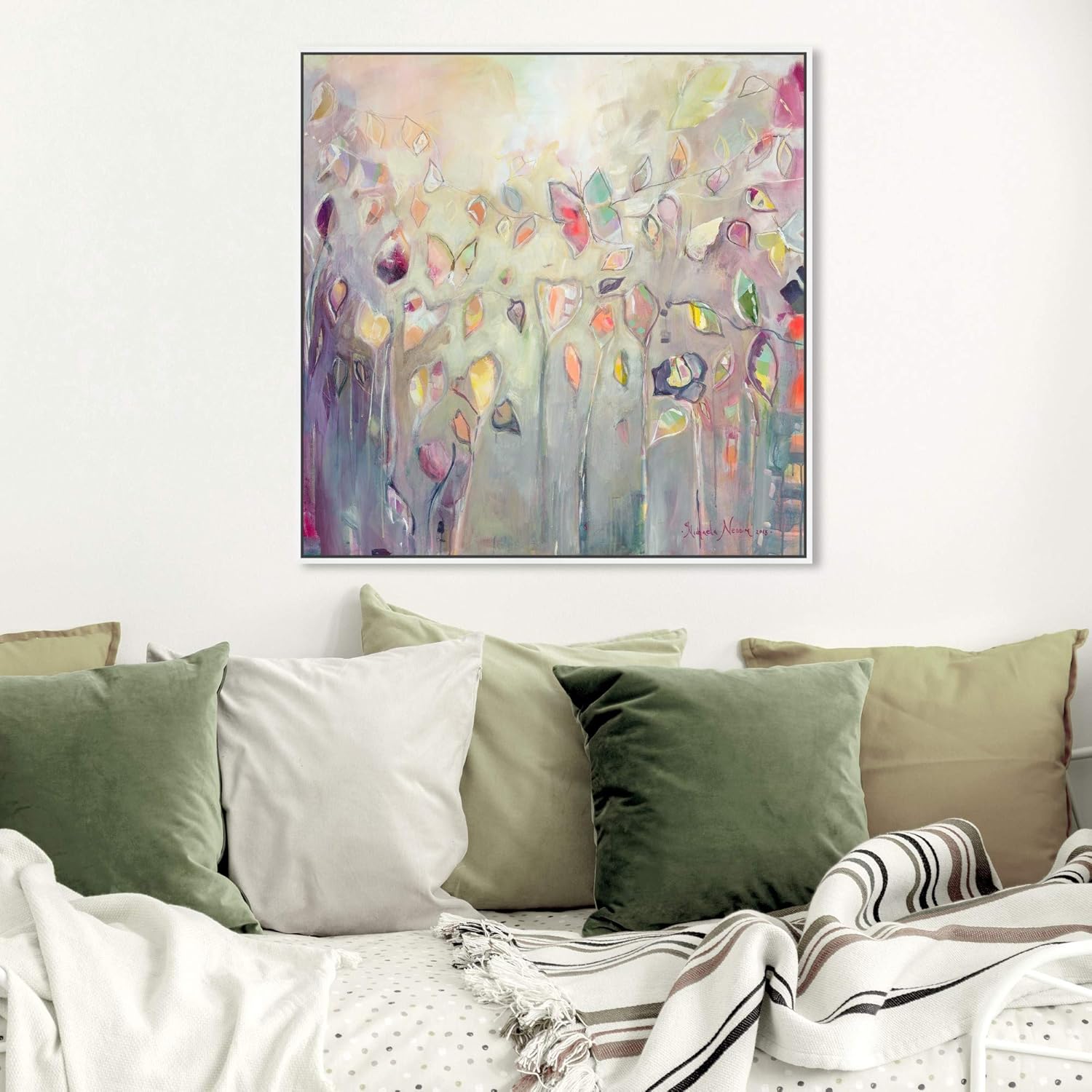 Charming Abstract Pastel Butterfly Wall Art by 'Michaela Nessim - Home ...