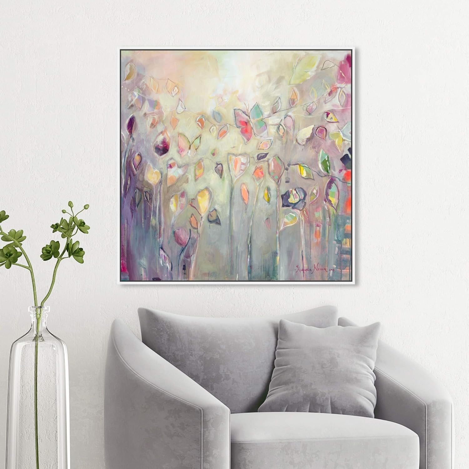 Charming Abstract Pastel Butterfly Wall Art by 'Michaela Nessim - Home ...
