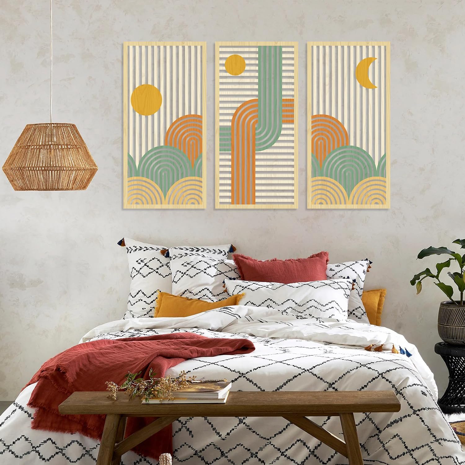 Dreamy Boho Mid-Century Modern Wall Decor - Home Wall Art Decor