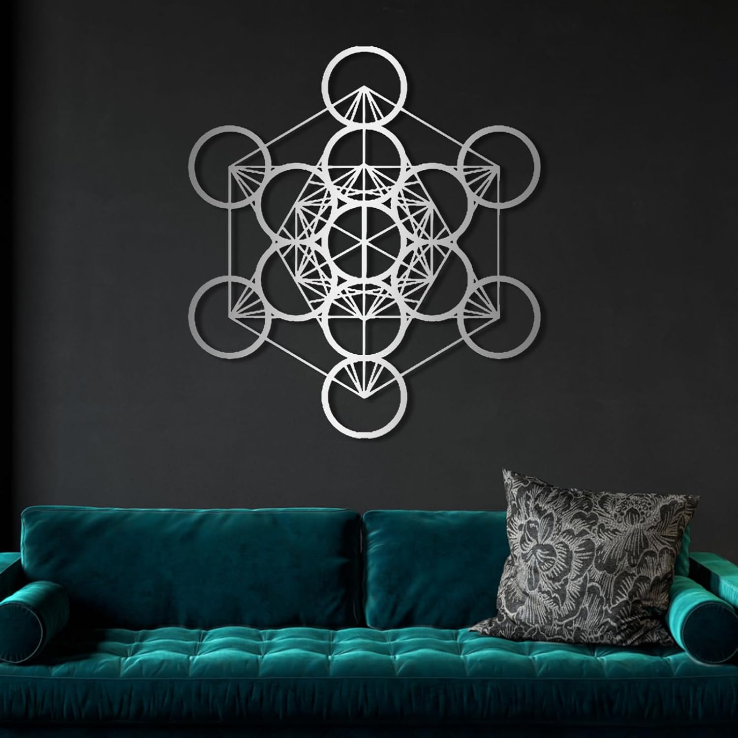 Metatron Cube Wall Art – Sacred Geometric Metal Wall Decor – Home Wall ...
