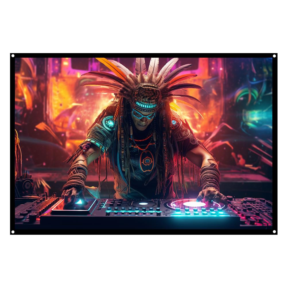 Mesmerizing Cyberpunk Inca Shaman Wall Art - Home Wall Art Decor