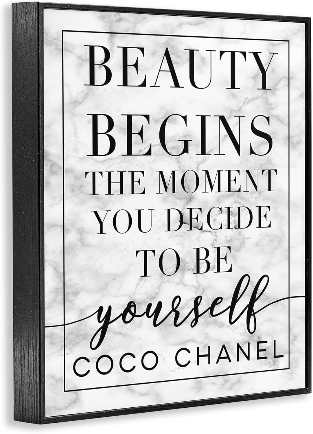 Marble Glam Typography Wall Art: Beauty Begins Once You - Home Wall Art ...