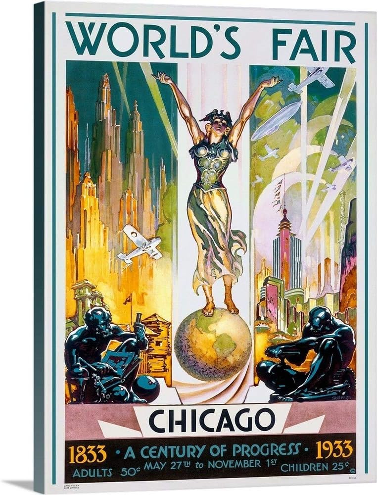 Chicago Worlds Fair Wall Art: Chicago1933 Wall Art - Home Wall Art Decor