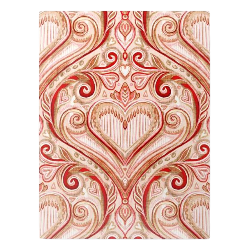 Absolutely Charming Damask Metal Wall Art: Rosy Valentine Heart - Home ...