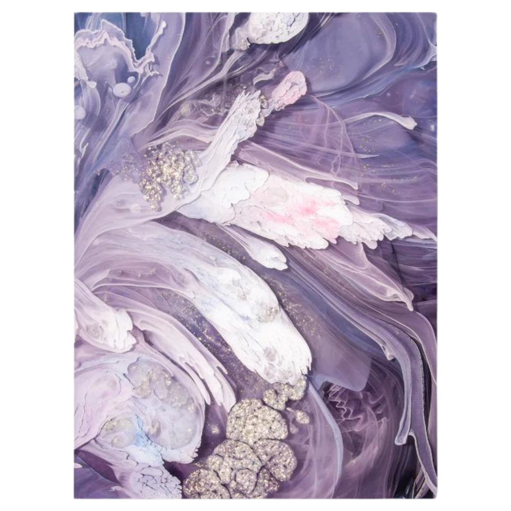 Beautiful Purple Liquid Pour Wall Art: Ripples - Home Wall Art Decor