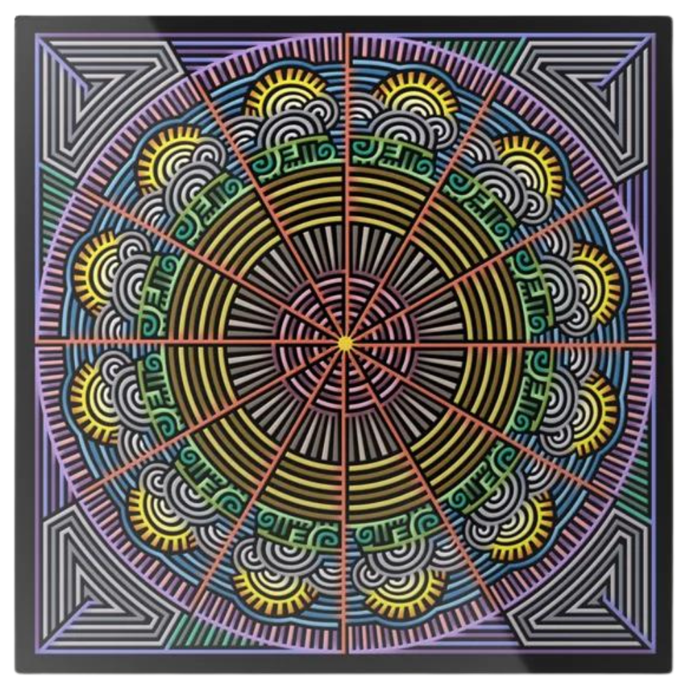 Beautiful Sacred Geometry Metal Wall Art: Sunrise In The Labyrinth ...