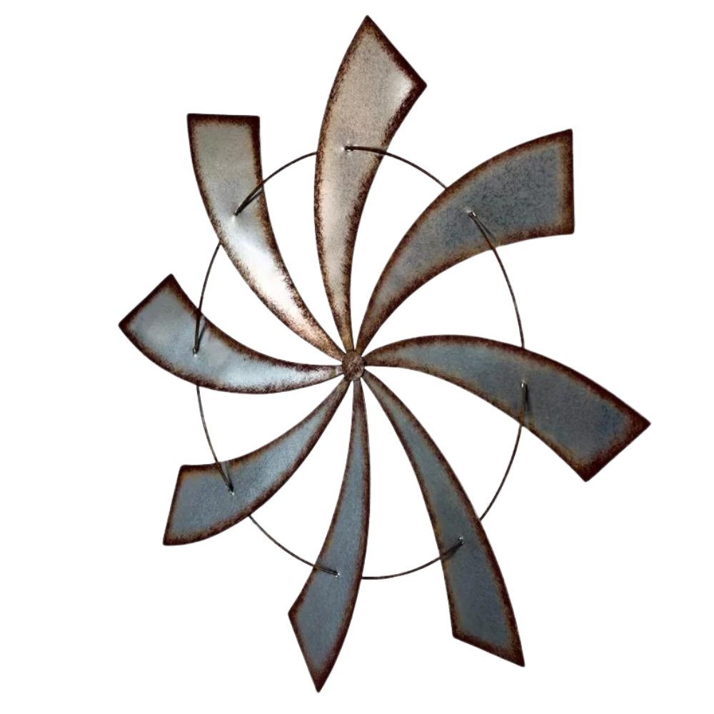 Bold Farmhouse Spiral Windmill Metal Wall Decor - Home Wall Art Decor