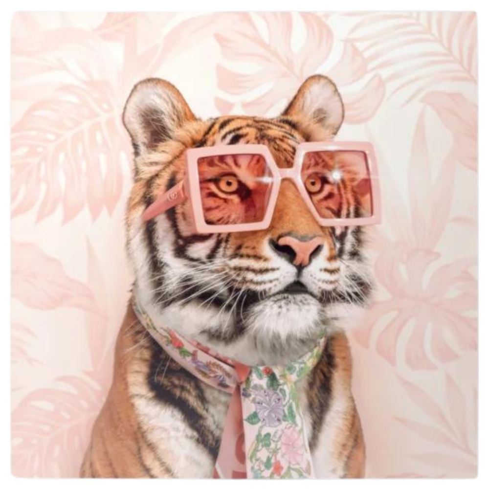Energetic Glam Fashion Tiger Metal Wall Art - Home Wall Art Decor