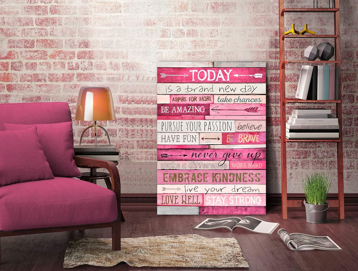 Inspirational Chic Pink Motivational Wall Art – Home Wall Art Decor