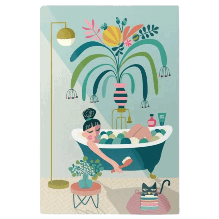 Quirky Bathroom Metal Wall Art: Relaxing Bath - Home Wall Art Decor