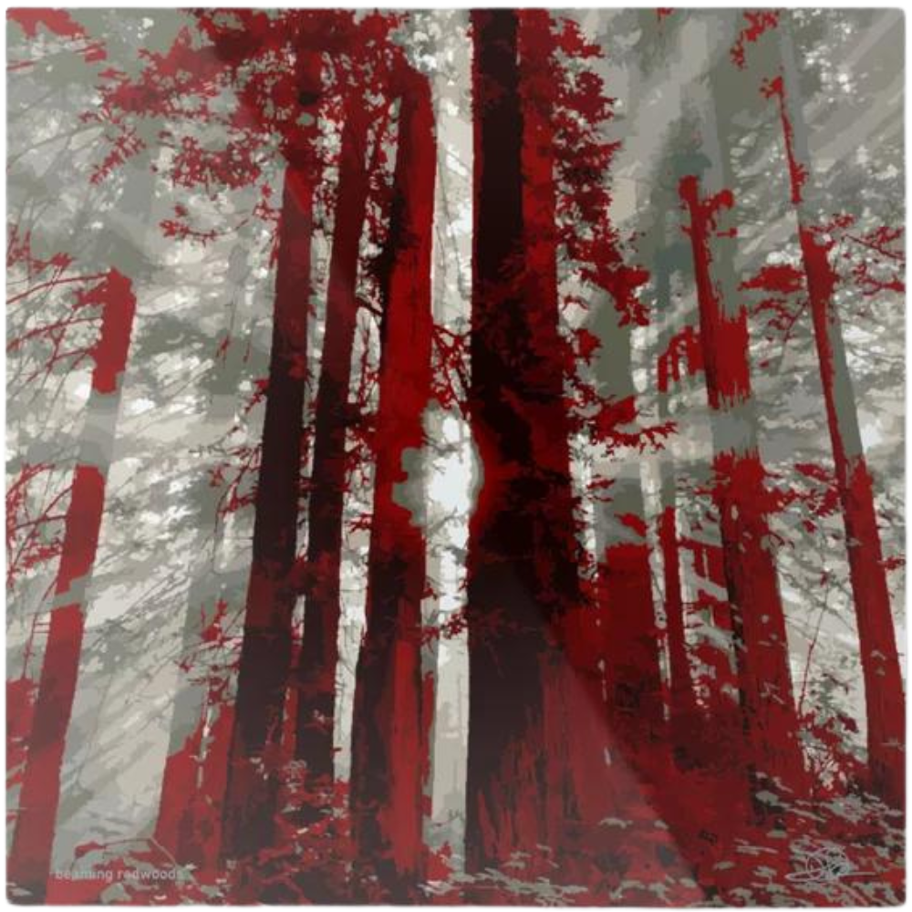 Spectacular Radiant Beaming Redwoods Metal Wall Art – Home Wall Art Decor