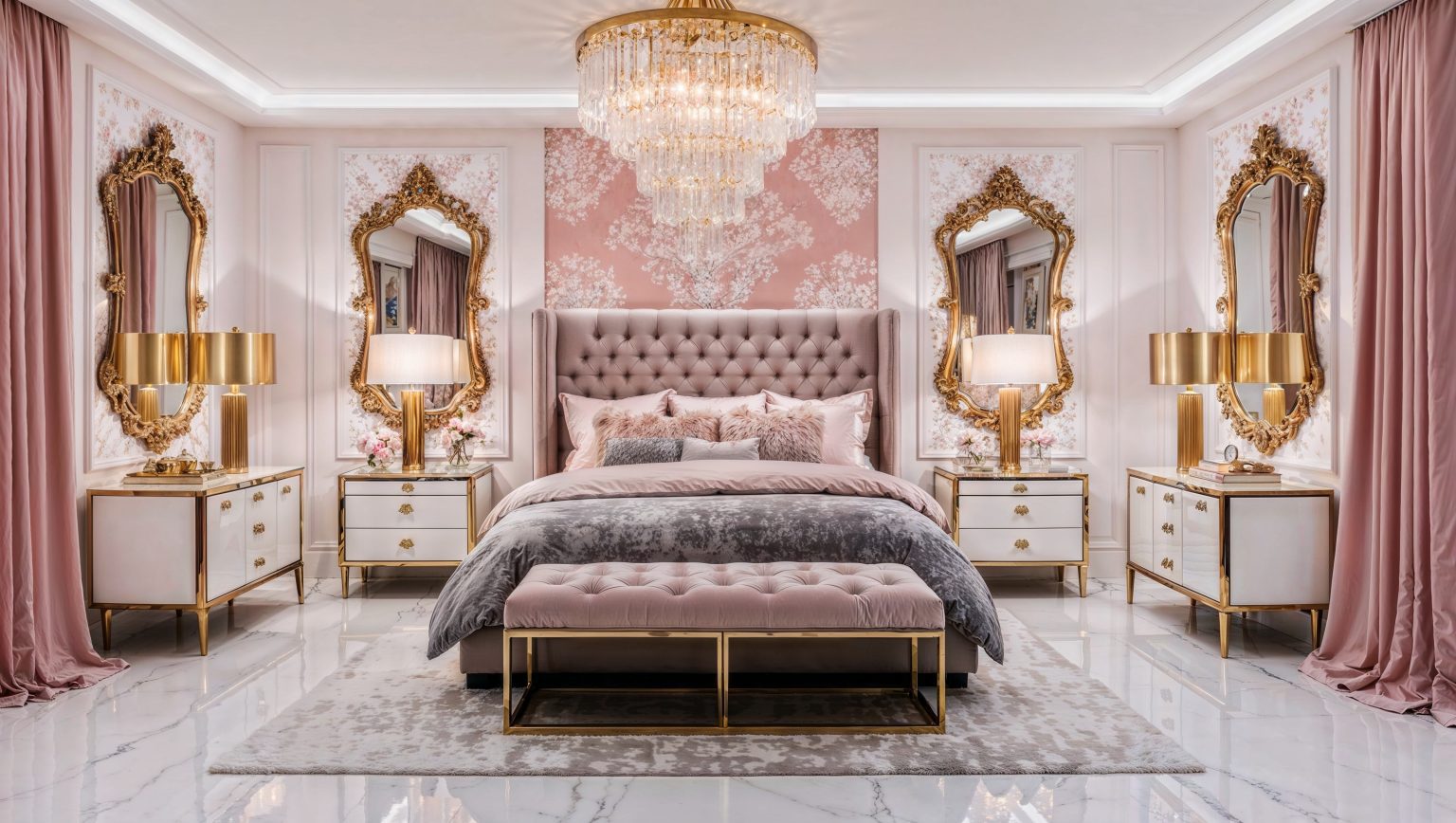 7 Dreamy Contemporary Glam Interior Decorating Ideas - Home Wall Art Decor