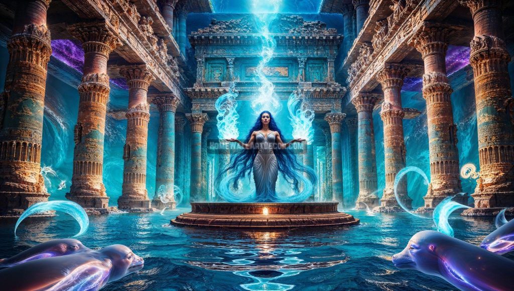 Woman Purifying Meditation: Sacred Blue Flame Wall Art by Pamela Arsena ...