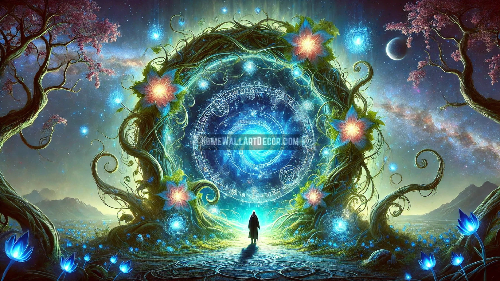 Dreamy Enchanting Nature Cosmic Portal Wall Art – Home Wall Art Decor